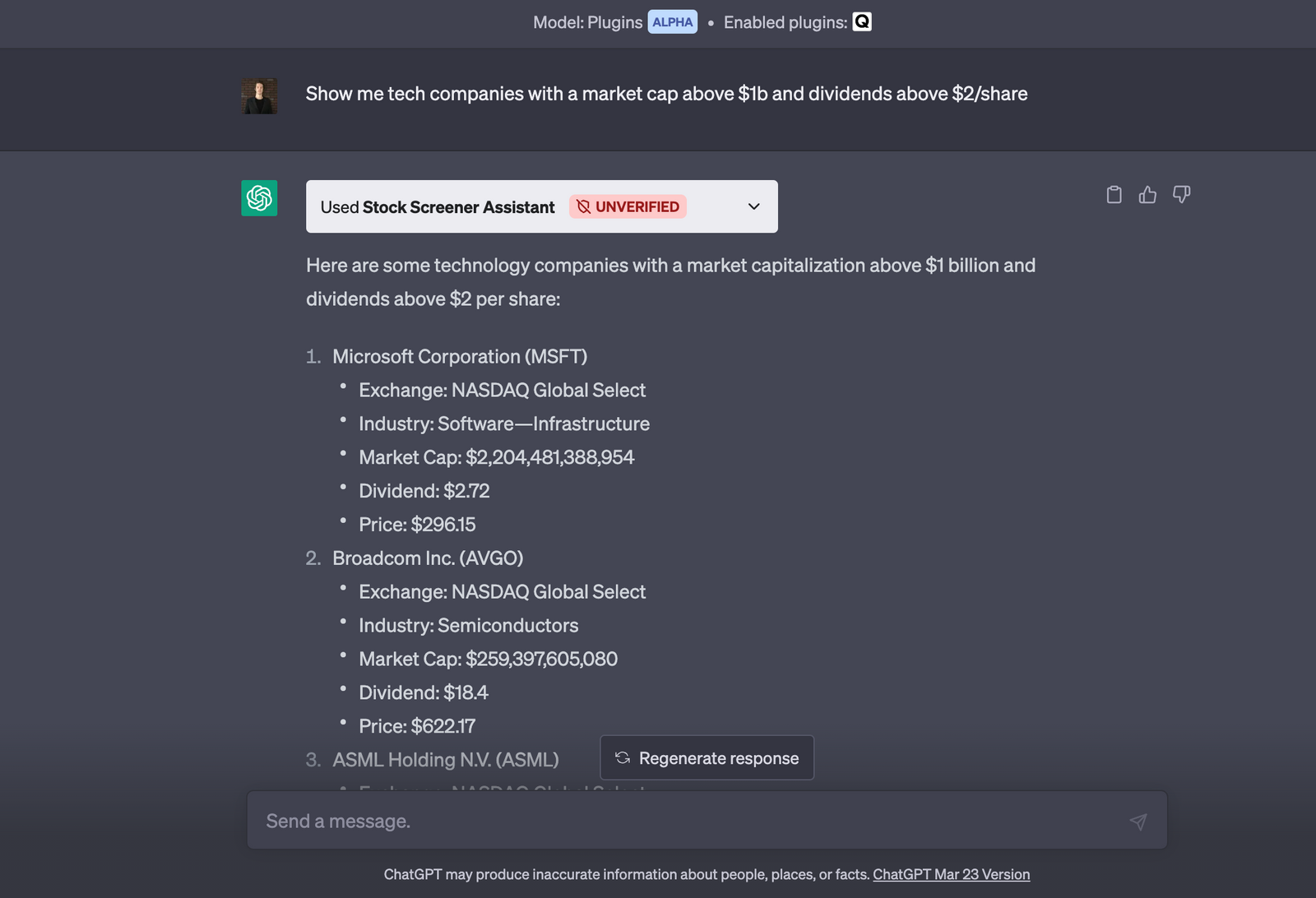 ChatGPT Plugins: Building a Stock Screener Assistant