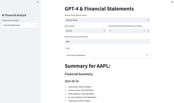 GPT-4 for Financial Statements: Building an AI Analyst